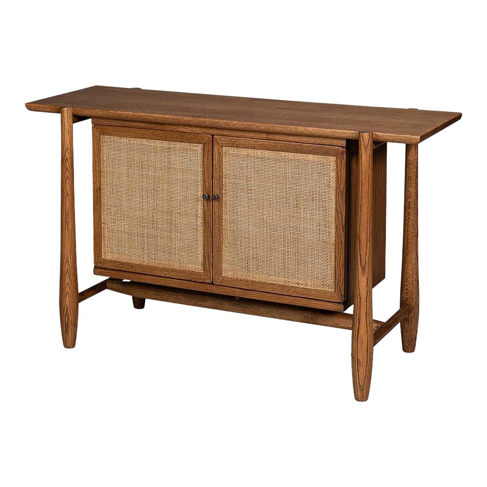 Small Oak Mid Century Modern Credenza | Chairish