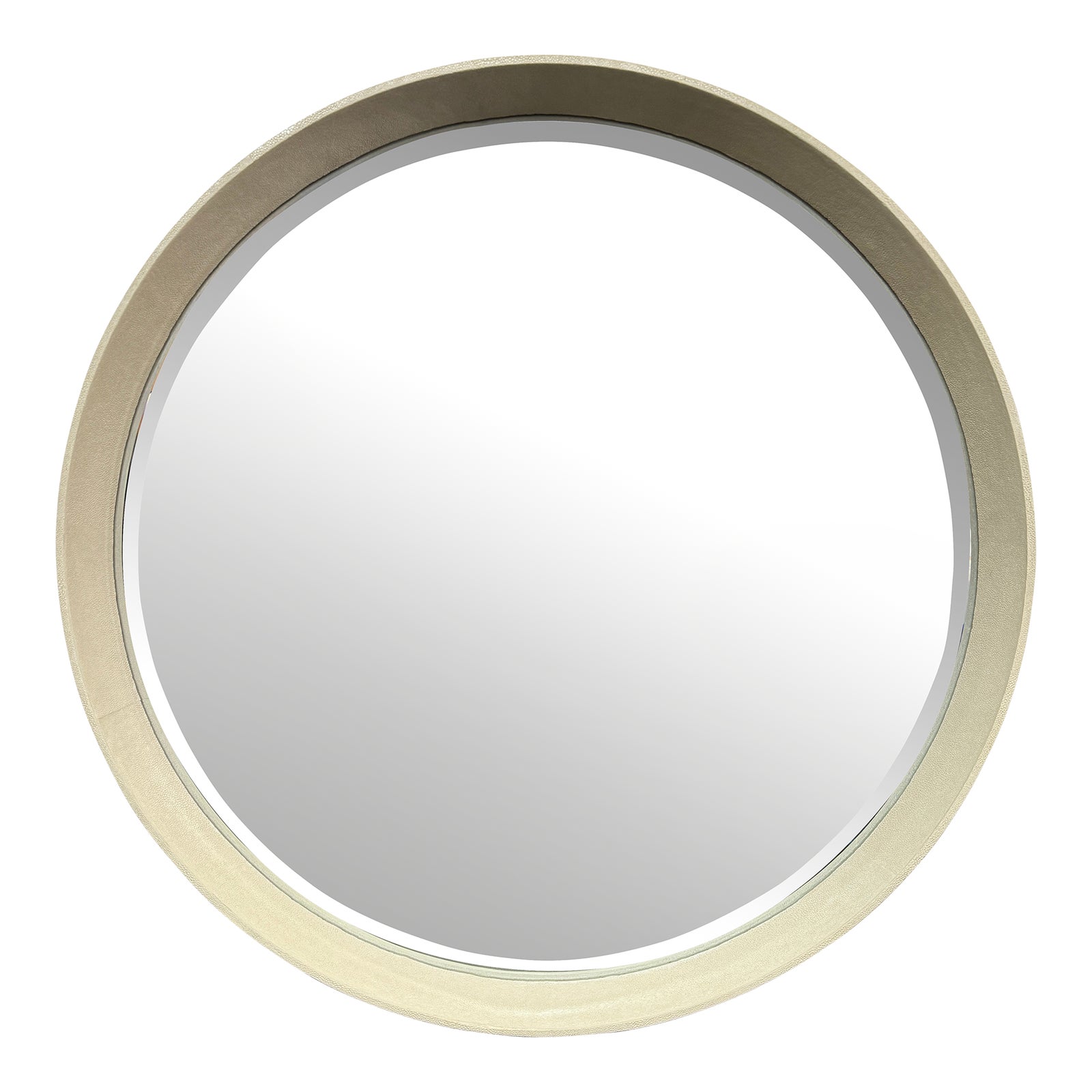 Homenature Round Faux Shagreen Wall Mirror | Chairish