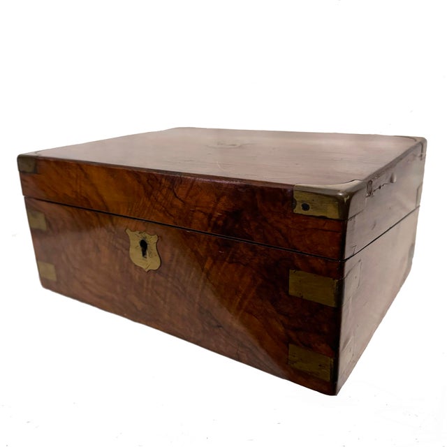 Late 19th Century Antique English Military Wooden Writing Lap Desk with ...