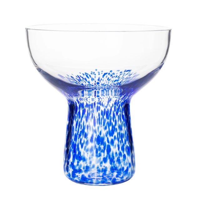 Dottie Blue Dots Handblown Cocktail Glass Set Of 4 Chairish