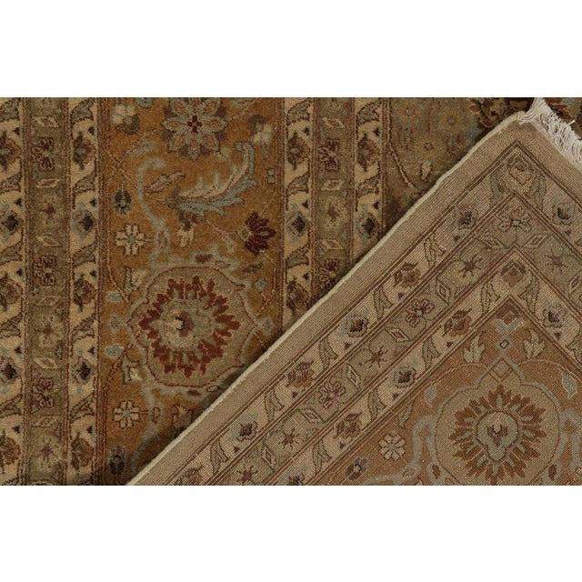 Rug & Kilim’s Antique Persian Style Square Rug in Beige-Brown Floral ...