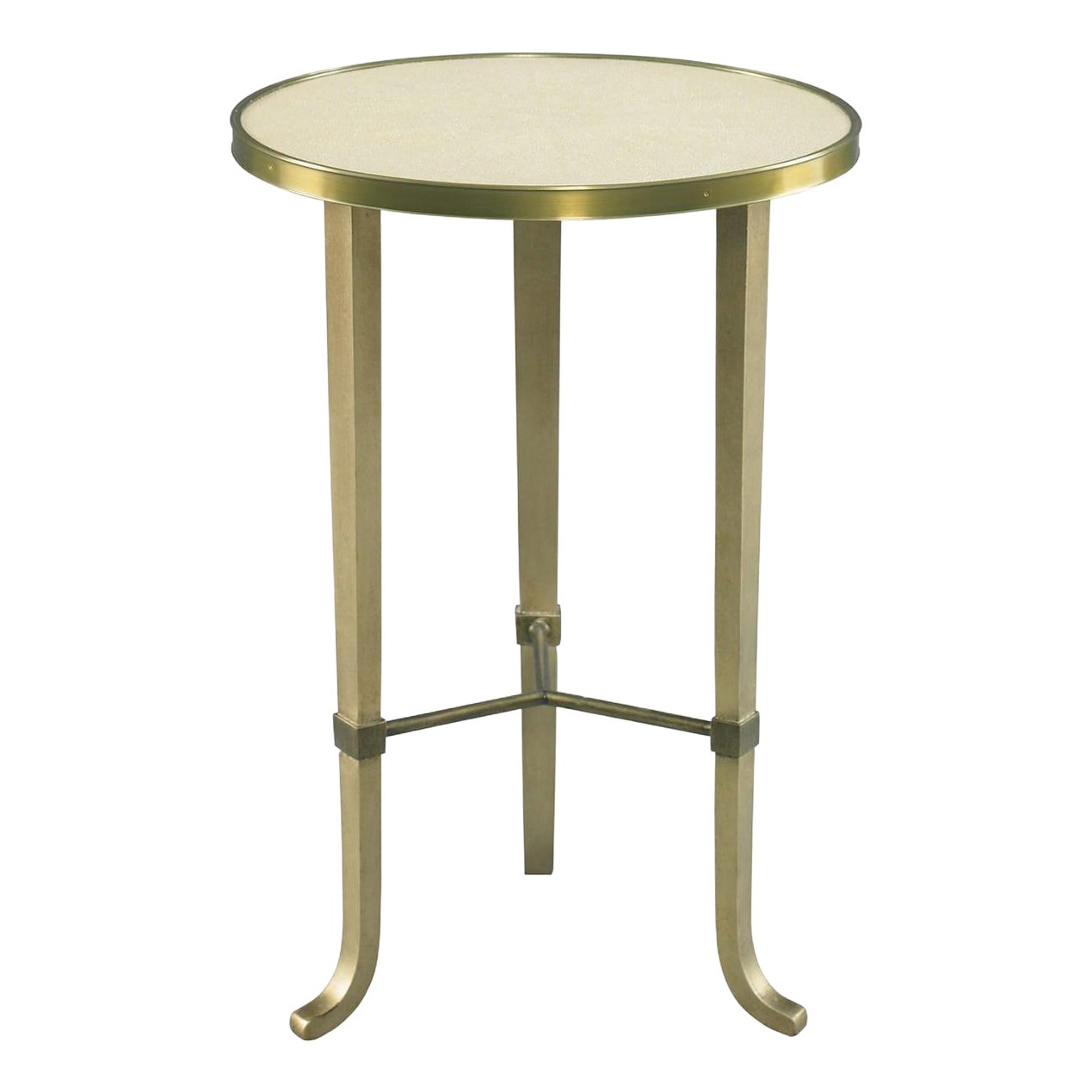 Hanson Leather Shagreen Accent Table | Chairish
