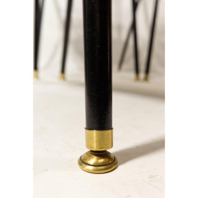 Mid Century Modern Black Metal Frame Kitchen Dining Chairs Set of 4 ...