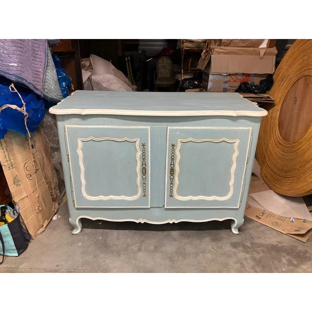 Antique French Blue Painted Farmhouse Buffet | Chairish