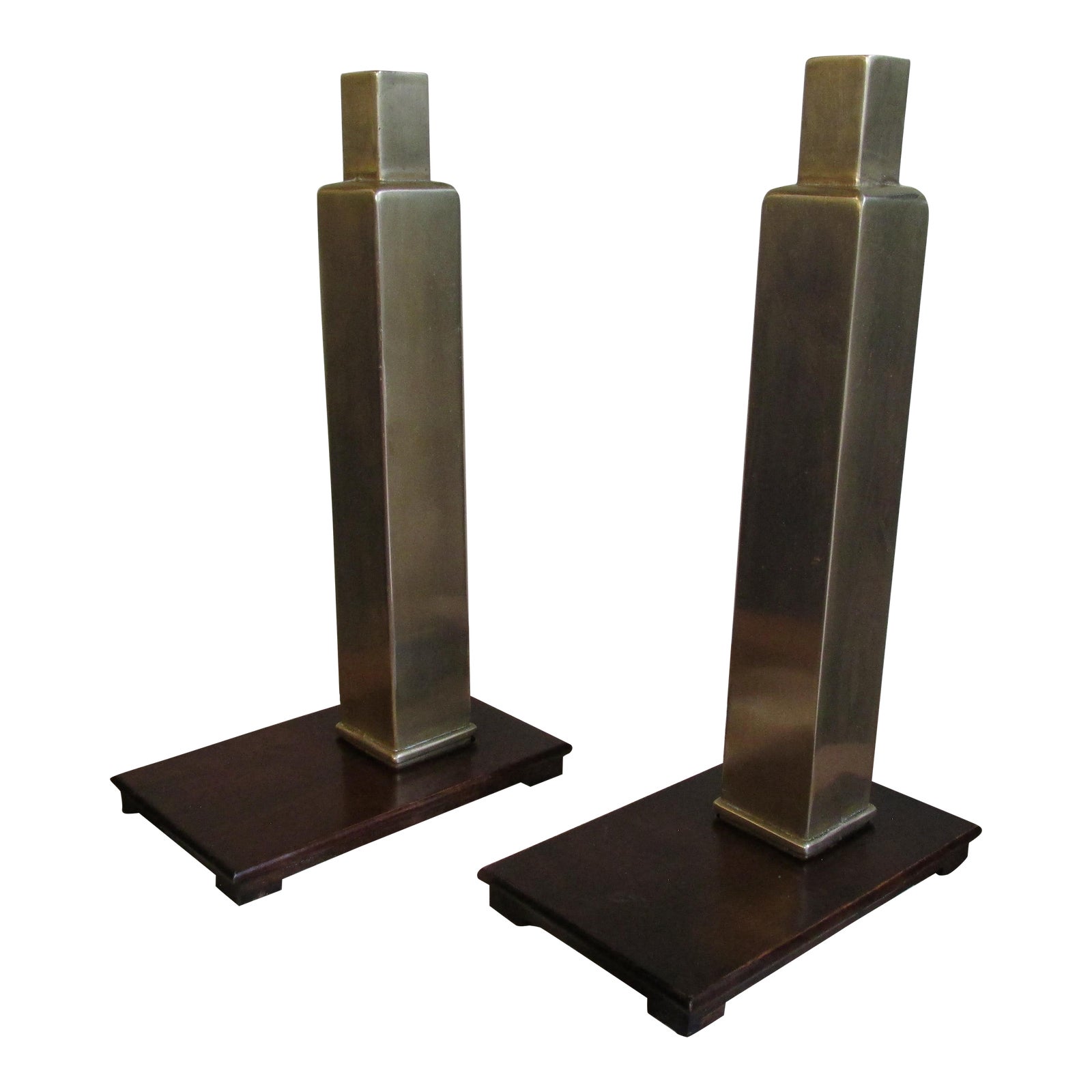 Mid Century Italian Brass Bud Vases by Sarreid, a Pair | Chairish