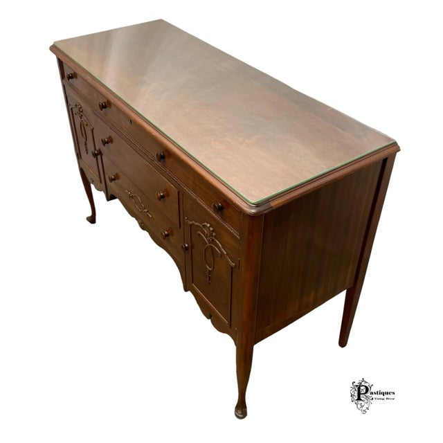 Antique Traditional Victorian Style Mahogany Sideboard | Chairish