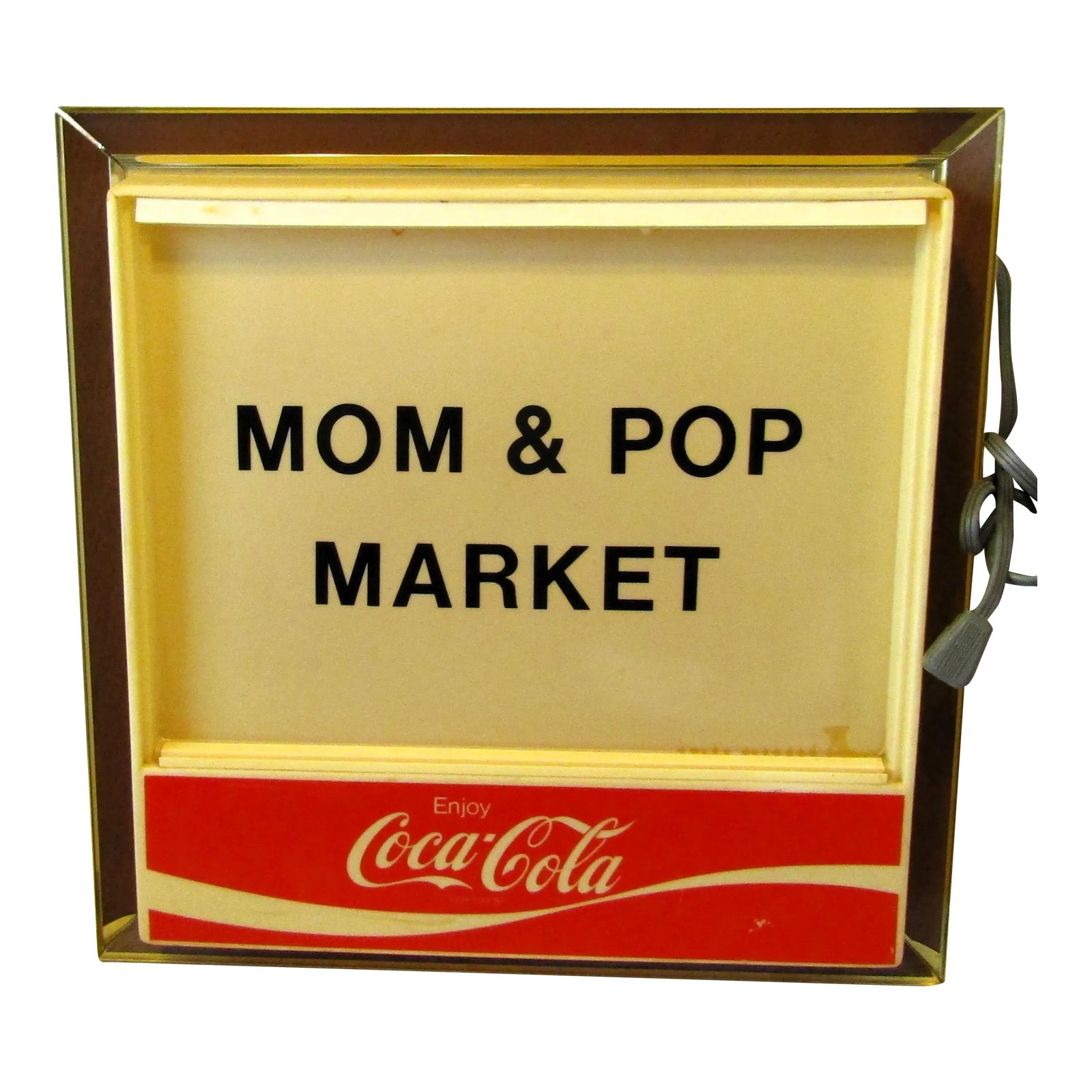 Vintage Coca-Cola Mom & Pop Market Square Double Sided Lighted Sign ...