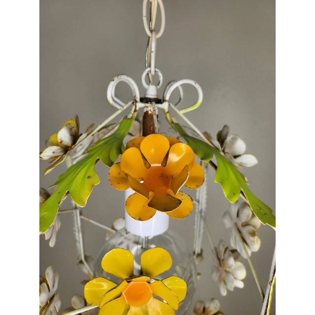 Vintage Funky Tole Pendant | Chairish