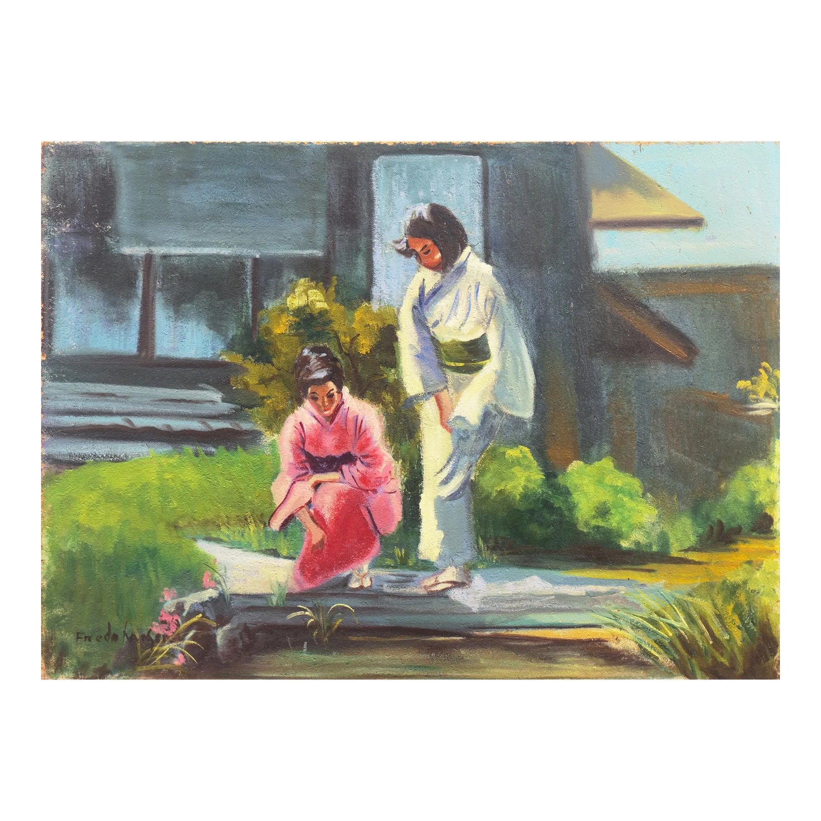 'Ladies in a Japanese Garden' by Freda Hansen, Alameda Art Association ...