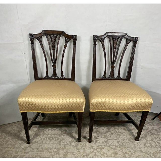 19th Century Dining Library Chairs Hepplewhite Sheraton Mahogany | Chairish