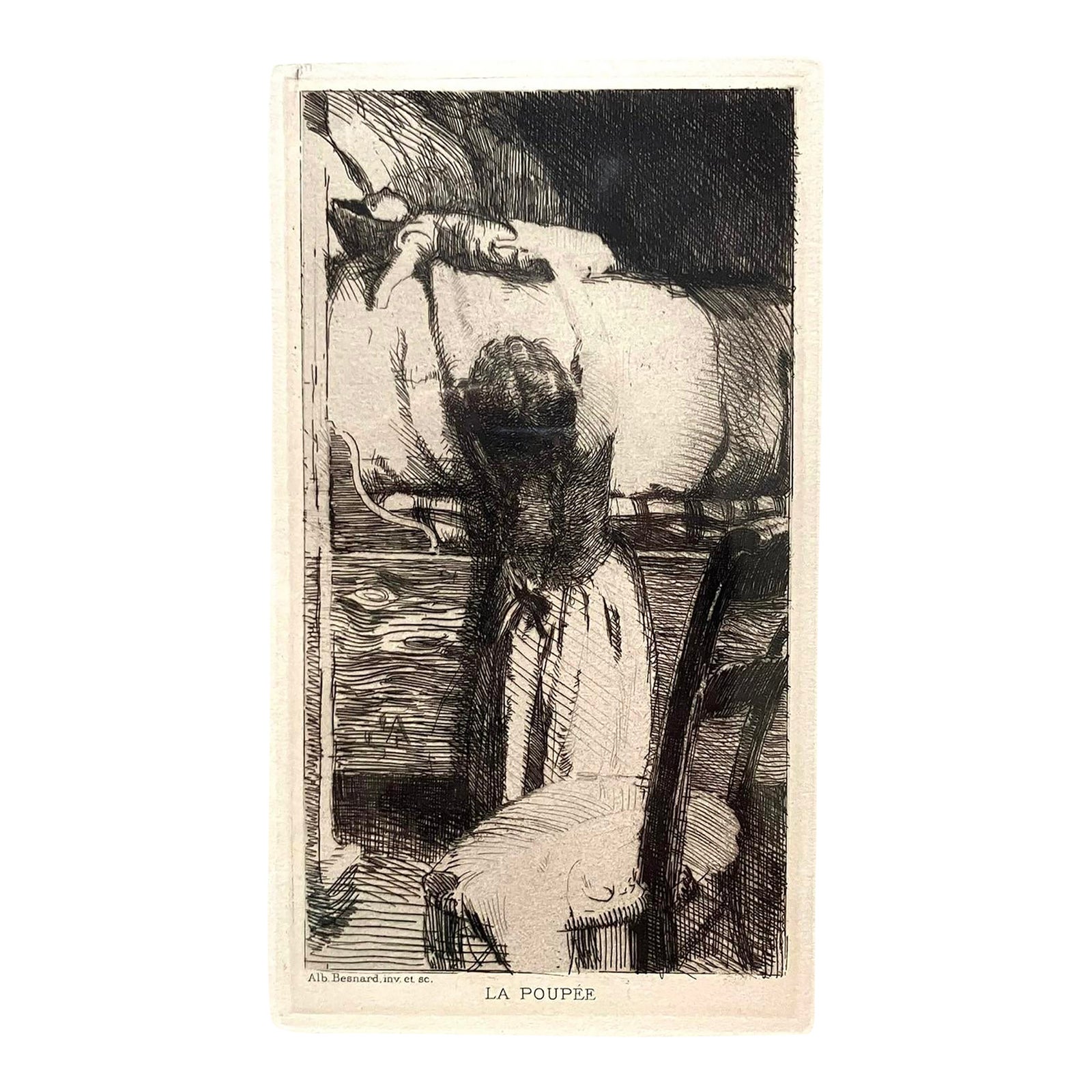 A 19th Century Etching, "The Doll," Paul-Albert Besnard (French, 19th ...