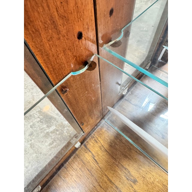 Vintage Faux Bamboo Lighted Bar Bookcase Cabinets - A Pair | Chairish