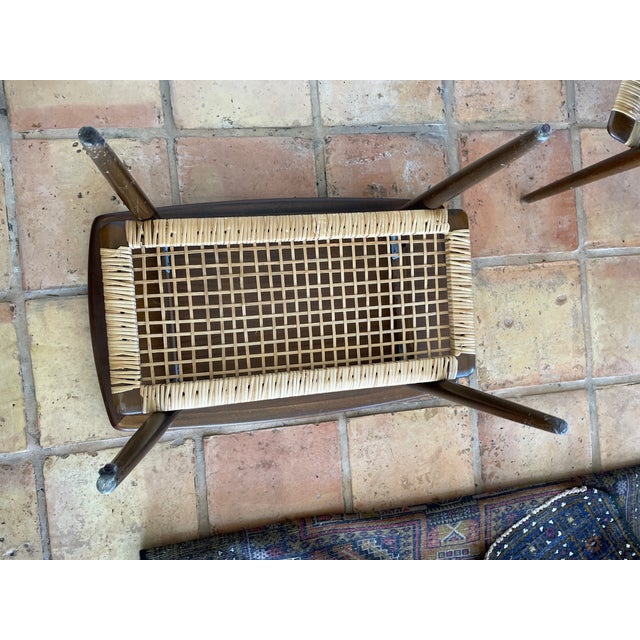 1950s Pair of Danish Modern Poul Jensen for Selig Side Tables With Cane ...