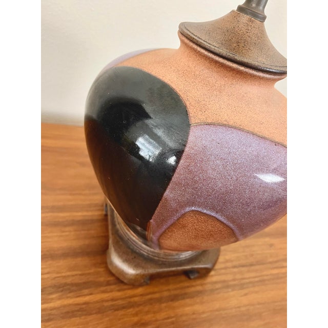 Mid Century Modern Drip Glaze Ceramic Table Lamp | in the Style of ...