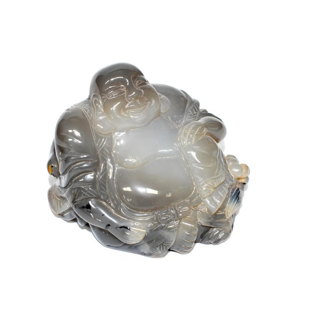 Agate Happy Buddha, 3.2 Lb Gemstone Buddha | Chairish