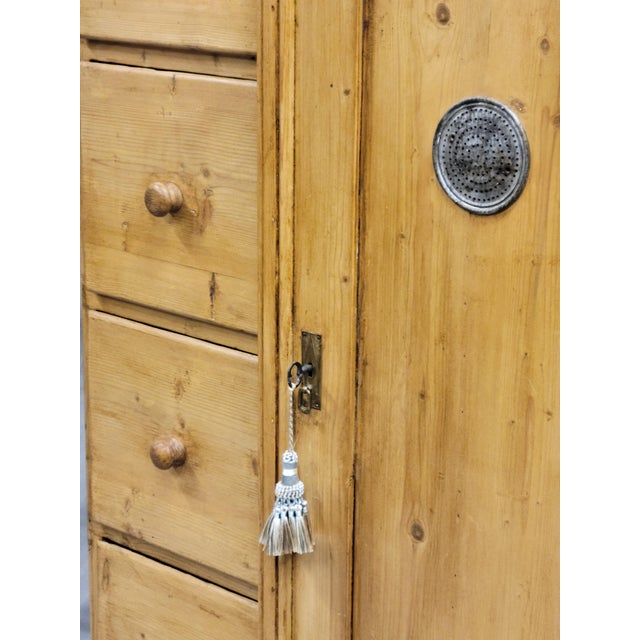 Antique European Pine Locking Pie or Larder Cabinet | Chairish