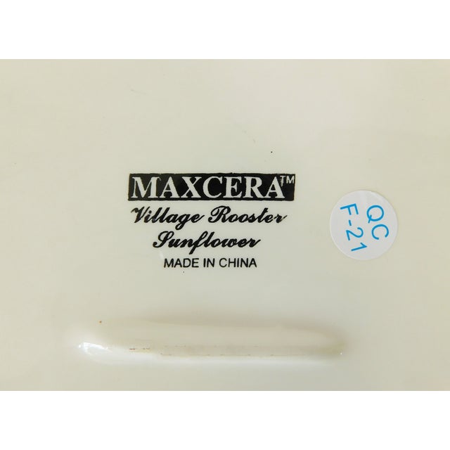 Maxcera "Village Rooster Sunflower" Hand Painted Ceramic Decorative ...