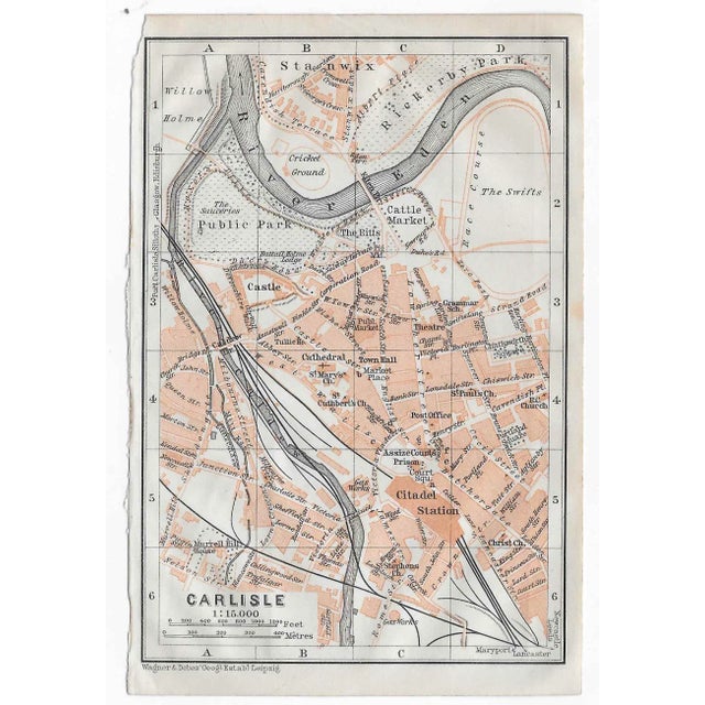 1910 City Map of Carlisle England | Chairish