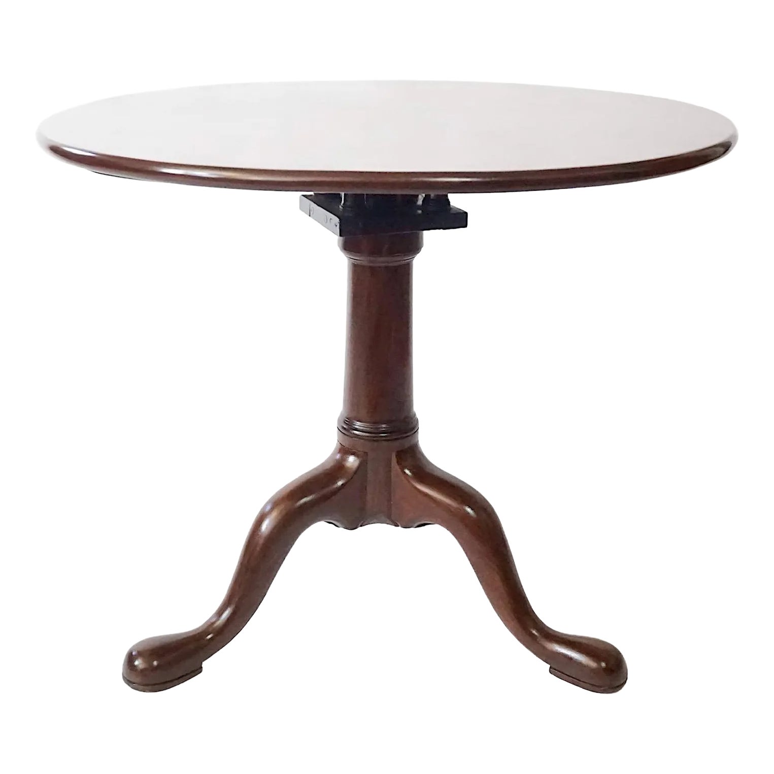 English George II Solid Mahogany 'Pillar and Claw' Tilt-Top Table ...