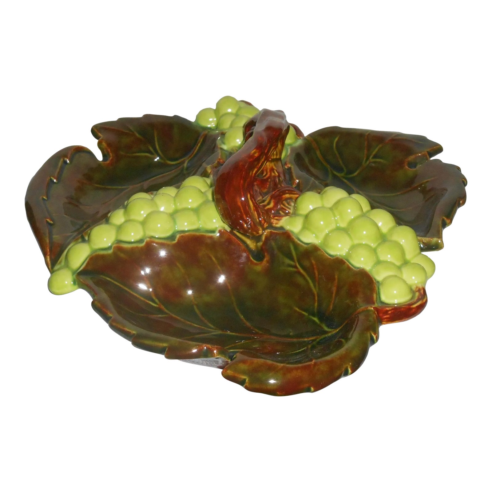 Majolica Grapevine Trifoil Glazed Arnels California Pottery Serving ...