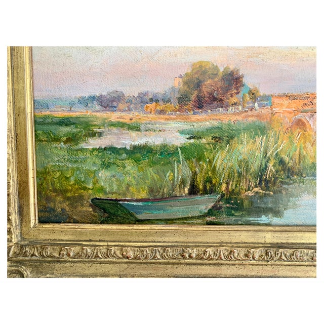 English Impressionist Early 20th Century River Landscape Painting, on ...