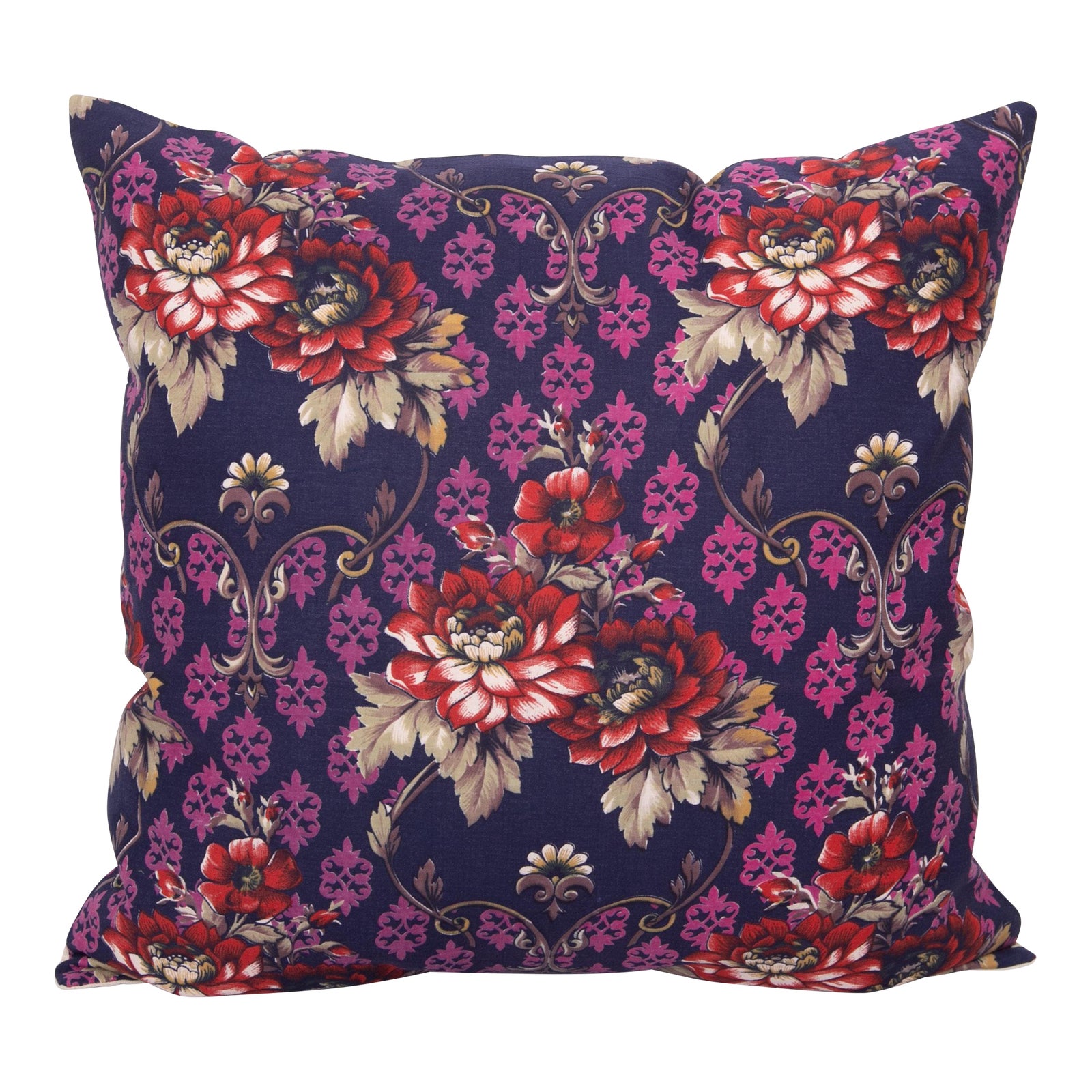 Pillow Cover Made from 1960s Russian Roller Printed Fabric | Chairish