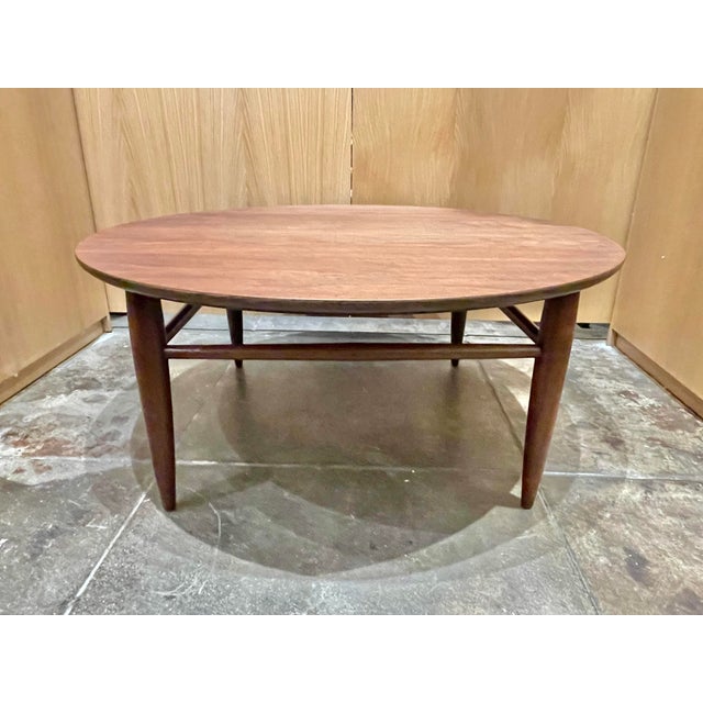 Vintage Mersman Mid-Century Modern Round Walnut Coffee Table | Chairish
