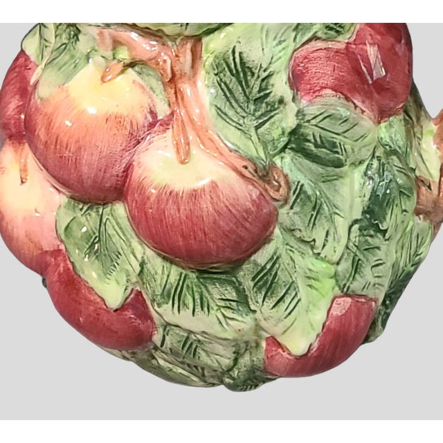 Vintage World Bazaar Majolica Pottery Apples 3d Design Pitcher | Chairish