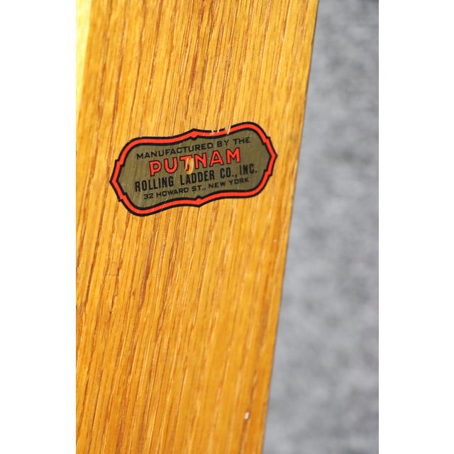 Putnam Rolling Oak Library Ladder | Chairish