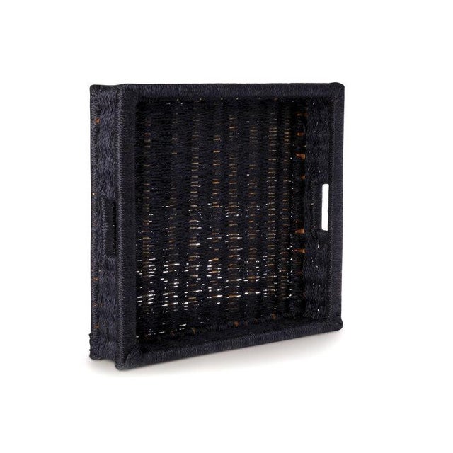Large Square Sisal Tray Indigo | Chairish