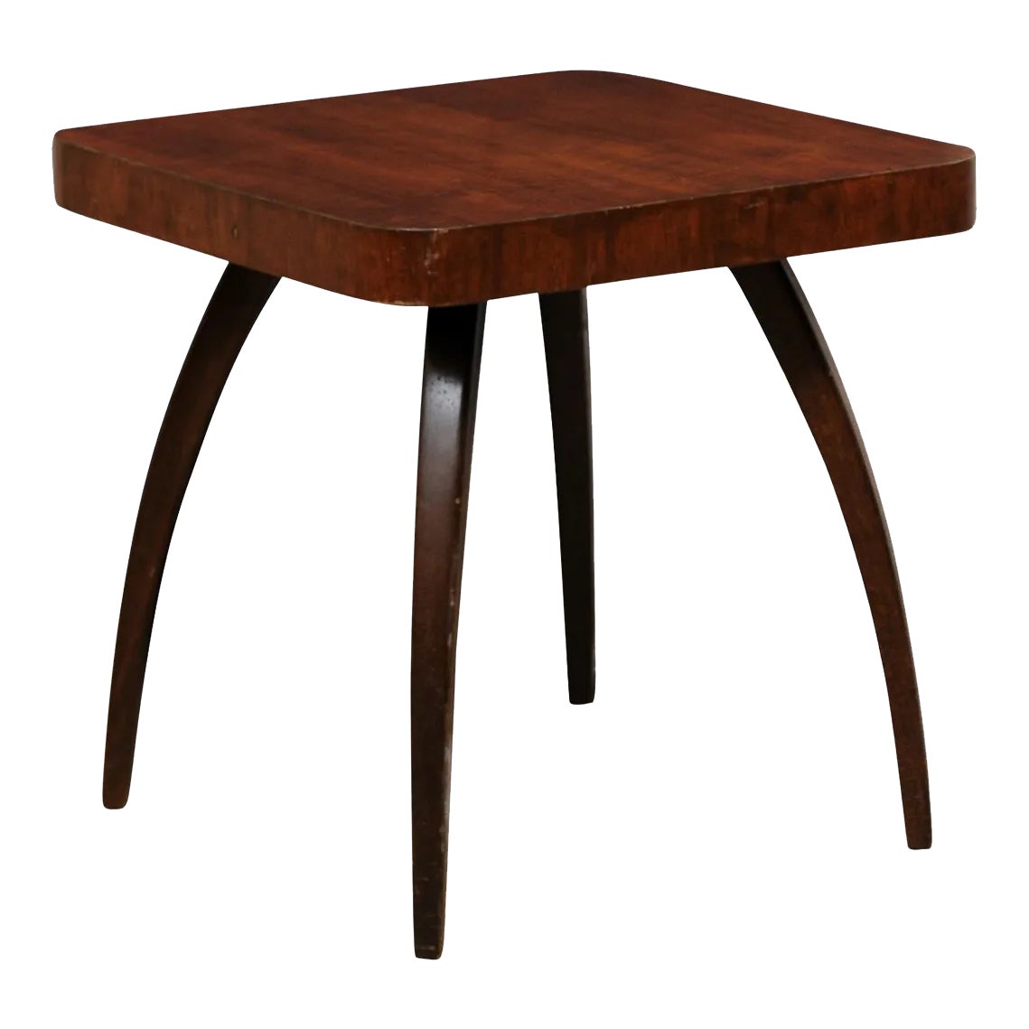 Jindrich Halabala Designed Square-Shaped Wooden Side Table W/Spider ...