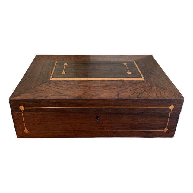 Antique 19th Century American Inlaid Rosewood Box | Chairish