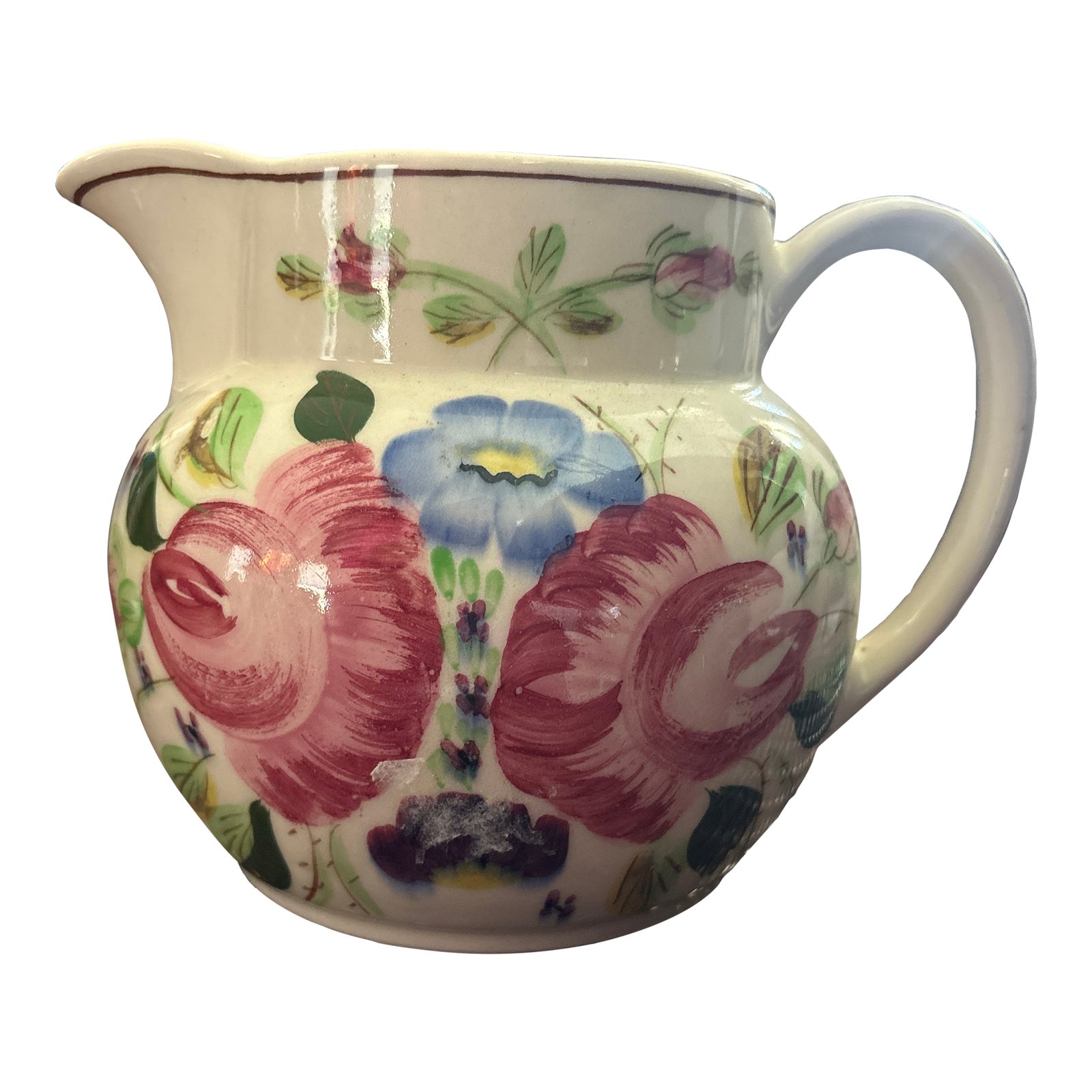 Blue Ridge Pottery Hand Painted Pitcher Circa 1930 | Chairish