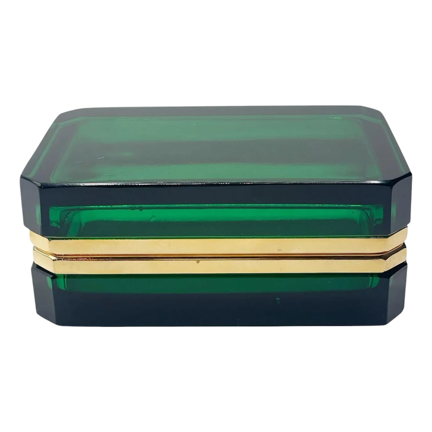 Antique Murano Emerald Green Box | Chairish