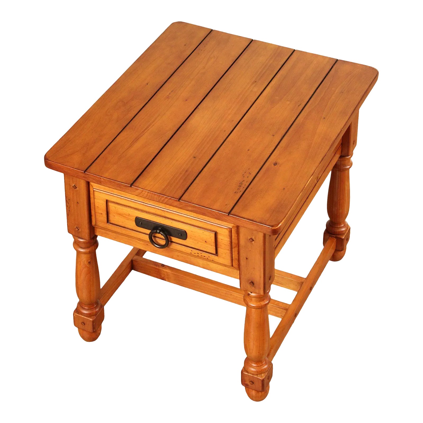 1990s English Traditional Style Pine One-Drawer Side Table | Chairish
