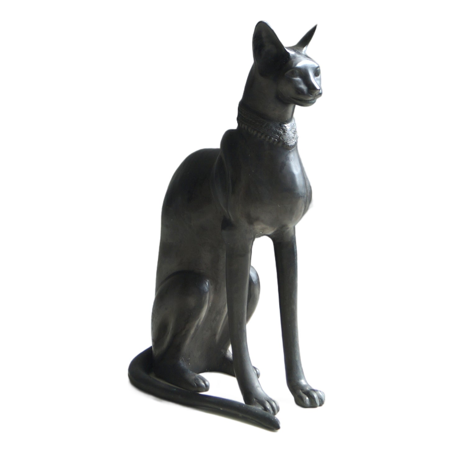 Large Vintage Egyptian Revival Cat Sculpture, 1970s | Chairish