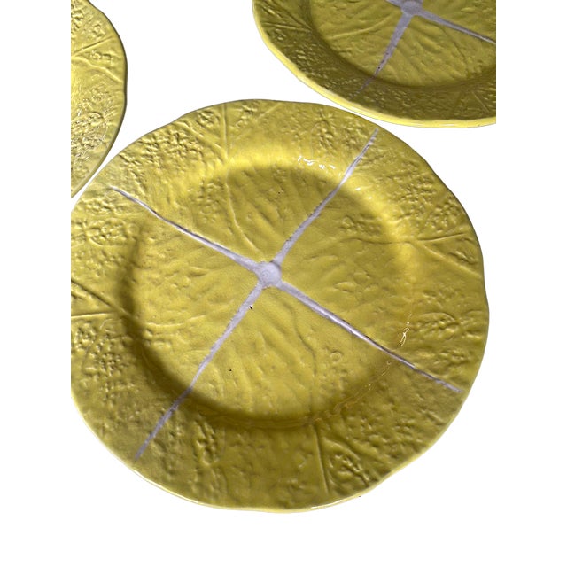 Vintage 1960s Yellow Secla Portugal Cabbage Plate Chargers and Leaf ...