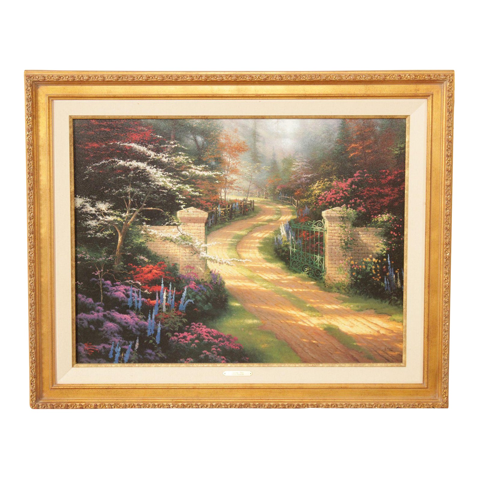 Thomas Kinkade 'Spring Gate' Lithograph Canvas Print, Custom Framed ...