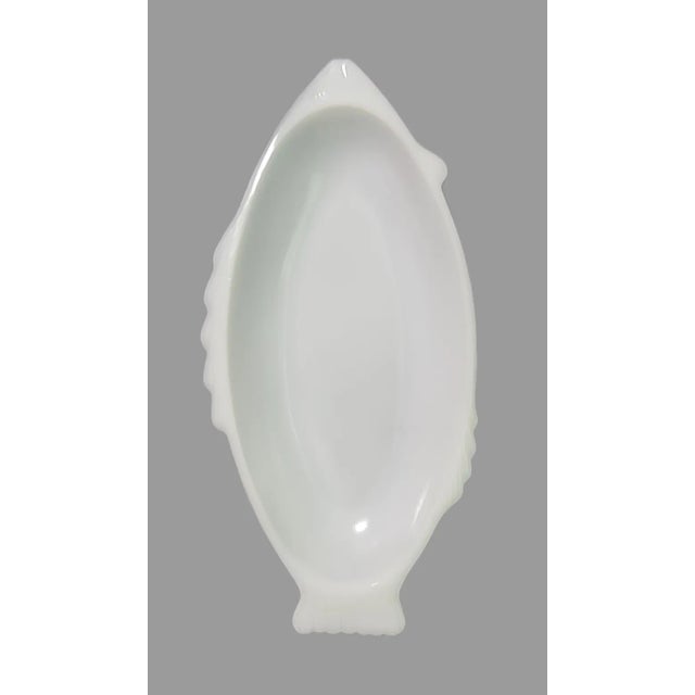 Vintage "Glasbake" White Milk Glass Fish Shaped Platter | Chairish