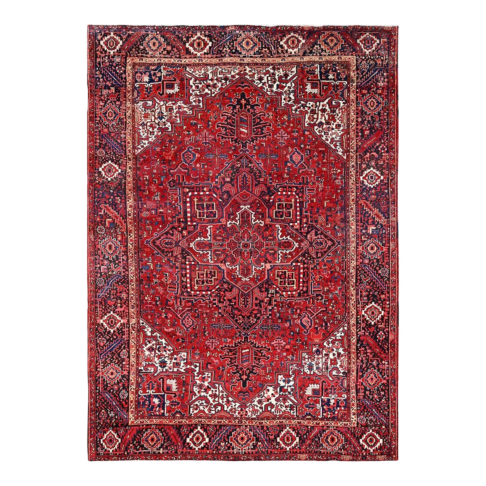 1960 Red Vintage Bohemian Persian Rug | Chairish