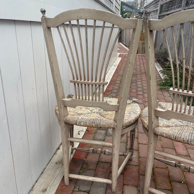 Late 20th Century French Country Hand Painted 2 Sheaf Back Dining ...