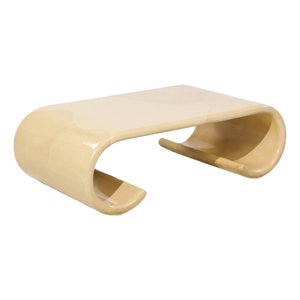 Karl Springer Mid Century Modern Lacquered Goatskin Scroll Coffee Table ...
