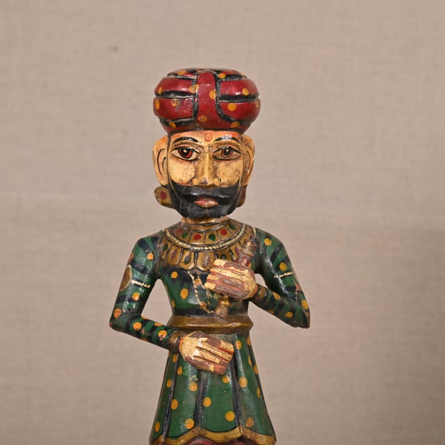 1960s Wooden Hand Carved Royal Guard Darban Statue | Chairish