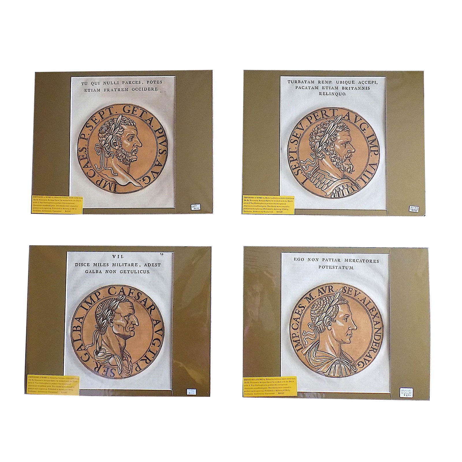 Authentic Antique Early 18th C. Hubert Goltzius "Emperors of Rome ...