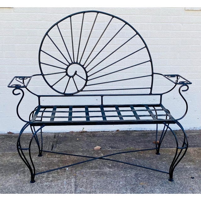 Late 20th Century Nautilus Shell Black Wrought Iron Outdoor Garden ...