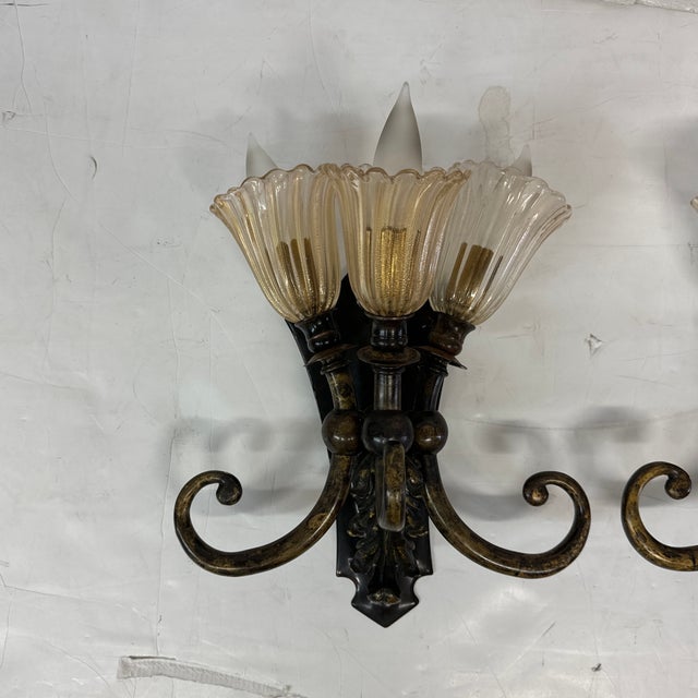Lightspann Lighting Custom Antiqued Brass + Gold Flecked Glass Shade ...