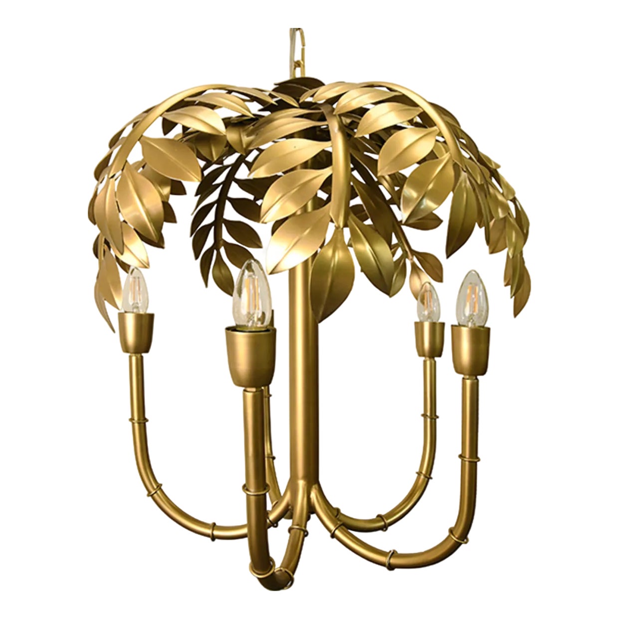 Matthew Izzo Home Millie Antique Brass Five Light Palm Tree Chandelier ...
