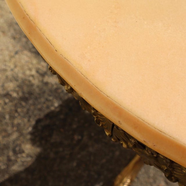 Vintage Louis XV French Round Marble & Brass Coffee Table, 1960s | Chairish