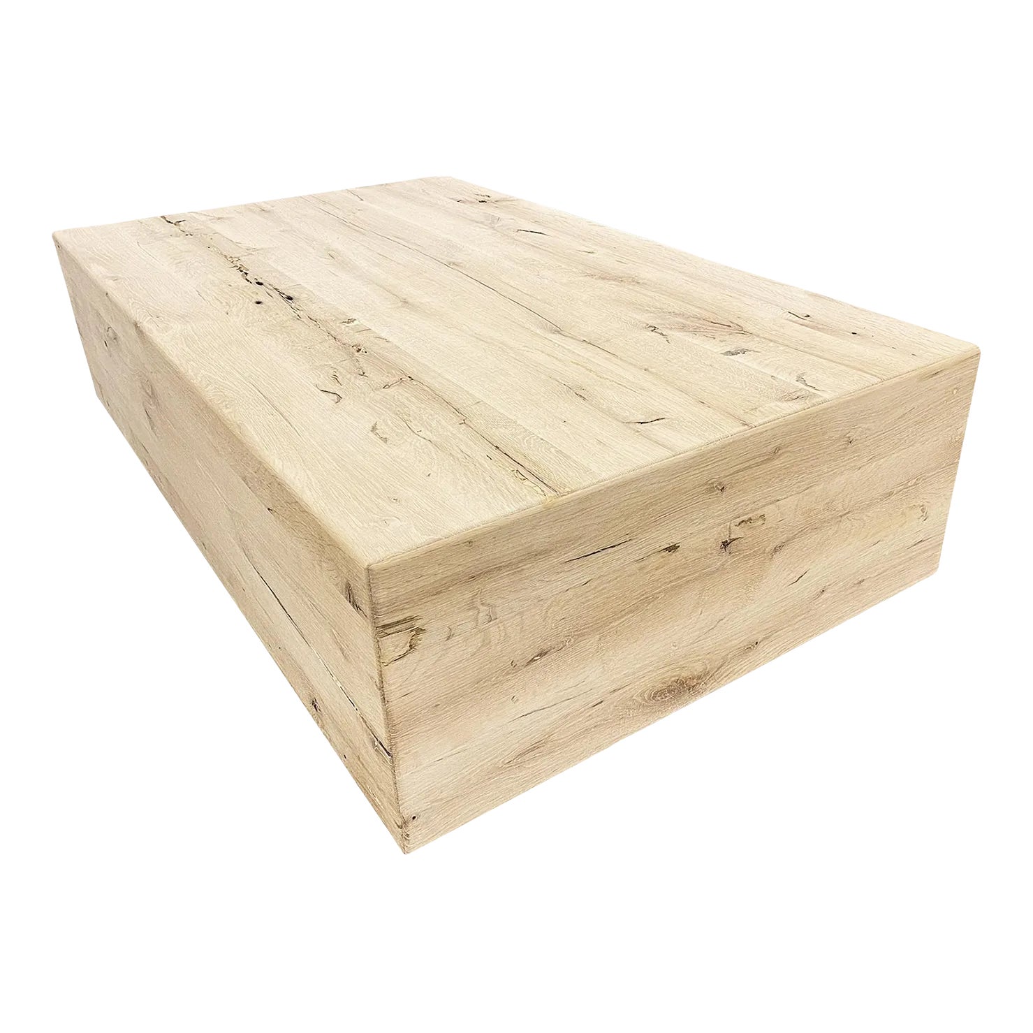 Modern Solid White Oak Handmade Center Table by Fortunata Design | Chairish