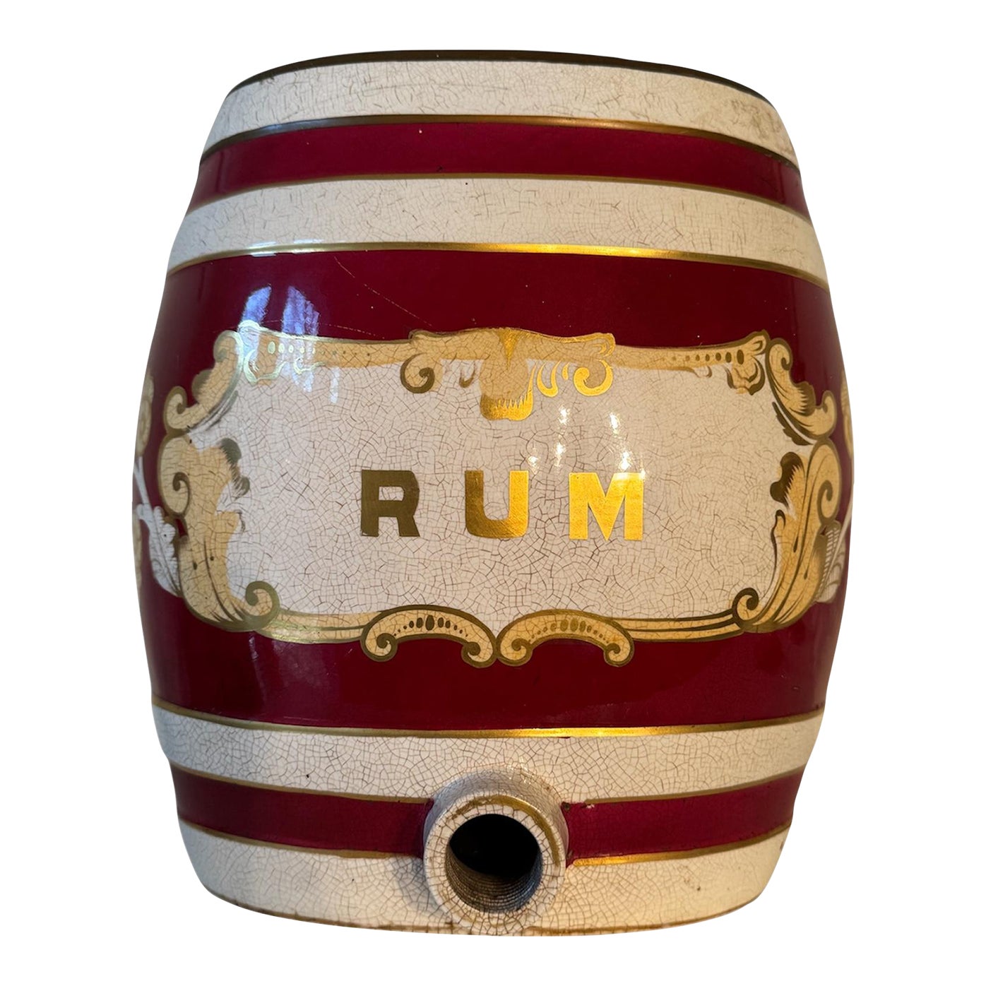 Antique Victorian-Style Rum Barrel Decanter | Chairish